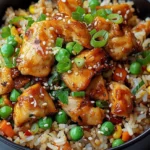High Protein Crispy Garlic Chicken Fried Rice
